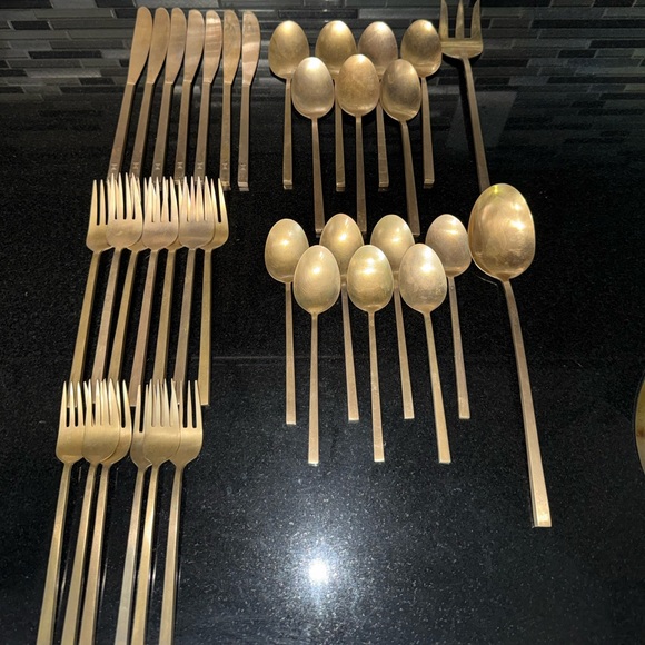 Vintage | Dining | Vintage Solid Brass Flatware Set 38 Pc W Serving Mid ...